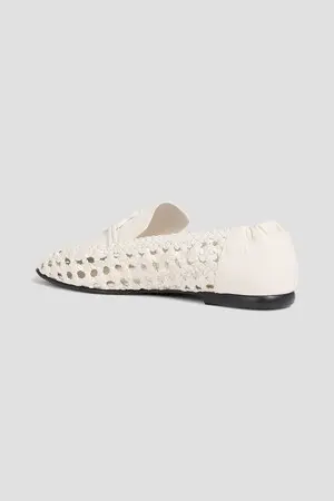 Simkhai Dion Embellished Woven Leather Loafers - Off-white