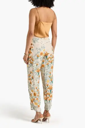 Agua Bendita Floral-print Jacquard Tapered Pants