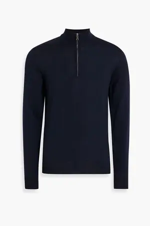 Orlebar Brown Neilson Merino Wool Halfzip Sweater - Navy