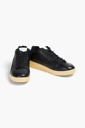 JIL SANDER Mesh And Leather Sneakers - Black