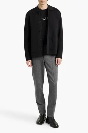Moncler Slimfit Herringbone Woolblend Pants