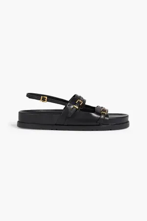 Simkhai Carey Leather Slingback Sandals - Black