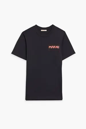 Marni Logoprint Cottonjersey Tshirt - Black