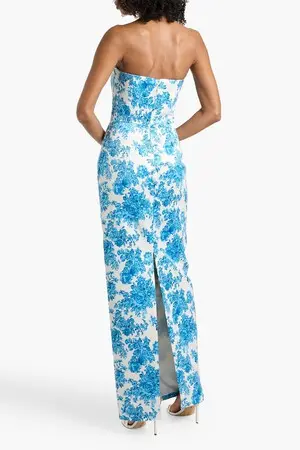 EMILIA WICKSTEAD Emine Strapless Floral-print Gown