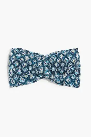 Missoni Metallic Crochetknit Hairband - Teal