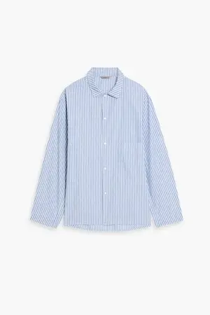 Nanamica Striped Cottonblend Oxford Shirt - Light Blue