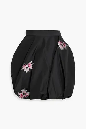Emilio Pucci Embroidered Taffeta Mini Skirt - Black