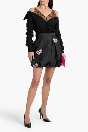 Emilio Pucci Embroidered Taffeta Mini Skirt