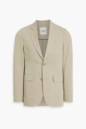 Sandro Lyocell, Linen And Cottonblend Blazer - Sage Green