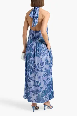 Simkhai Ayra Cutout Printed Halterneck Maxi Dress
