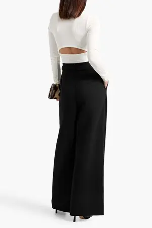 Maje Belted Crepe Wideleg Pants