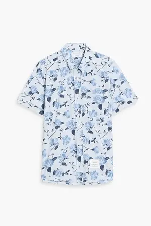 Thom Browne Floralprint Cottonpoplin Shirt - Light Blue