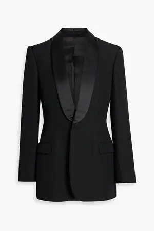 Wardrobe.NYC Satintrimmed Grain De Poudre Wool Tuxedo Jacket - Black