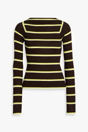 Emilio Pucci Striped Wool Top - Chocolate