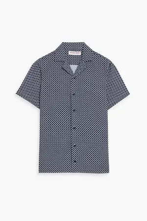 Orlebar Brown Travis Printed Woven Shirt - Navy