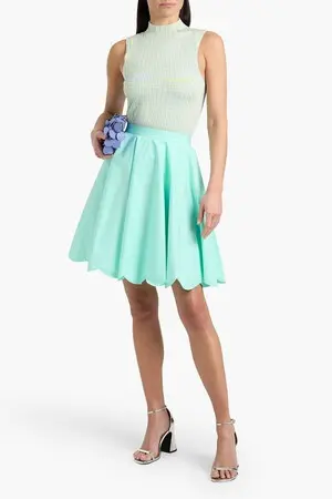Emilio Pucci Scalloped Cottonpoplin Mini Skirt
