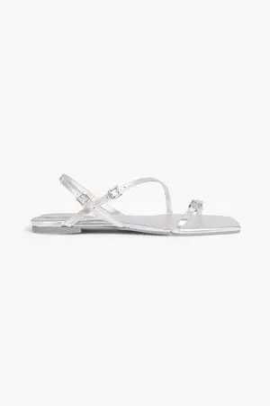 Simkhai Carey Metallic Leather Sandals - Silver
