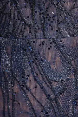 Marchesa Embellished Tulle Midi Dress