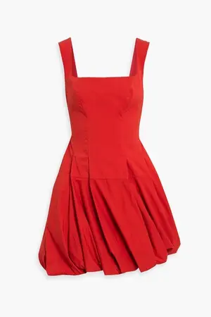 Simkhai Junu Cottonblend Poplin Mini Dress - Crimson