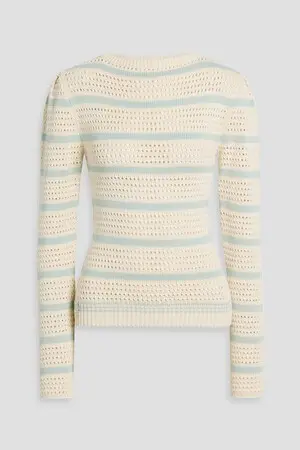 Emilio Pucci Striped Openknit Cottonblend Sweater