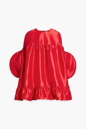 KIKA VARGAS Gina Gathe Taffeta Mini Dress - Red