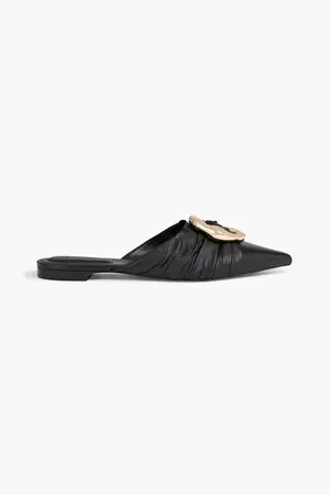 Simkhai Belle Embellished Leather Pointtoe Flats