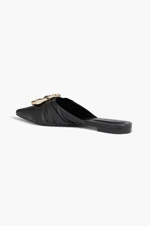 Simkhai Belle Embellished Leather Pointtoe Flats