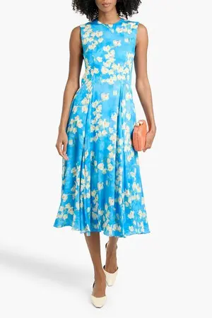 EMILIA WICKSTEAD Caridad Floral-print Ecovero™-blend Satin-twill Midi Dress