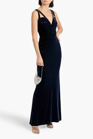 Marchesa Twotone Velvet Gown