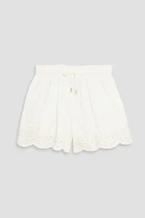 Simkhai Amelie Cottonblend Broderie Anglaise Shorts - White