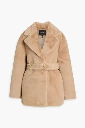 Maje Belted Plush Coat