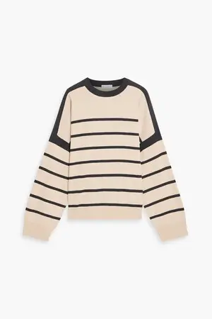 Brunello Cucinelli Striped Cashmere Sweater - Beige