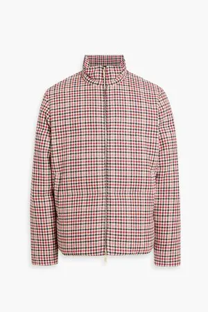 Thom Browne Checked Quilted Wooltweed Down Jacket - Red