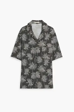 Onia Printed Woven Shirt - Dark Green