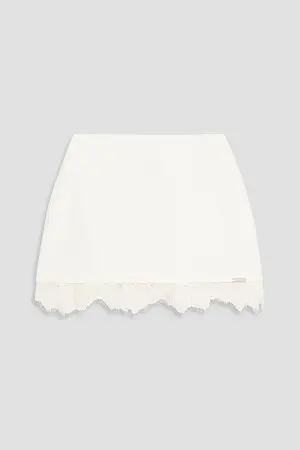 Simkhai Lacetrimmed Cottonblend Faille Mini Skirt - White
