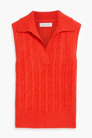 Naadam Cableknit Cashmere Top - Bright Orange
