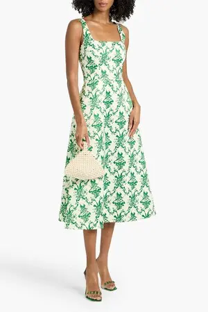EMILIA WICKSTEAD Printed Faille Midi Dress