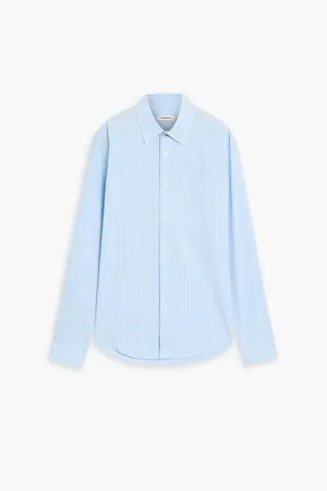 Sandro Striped Cottonpoplin Shirt - Light Blue