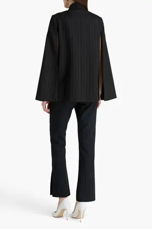 Alice + Olivia Alice Olivia Philippa Bowdetailed Pinstriped Twill Jacket