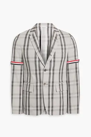 Thom Browne Checked Cottontwill Blazer - Light Gray