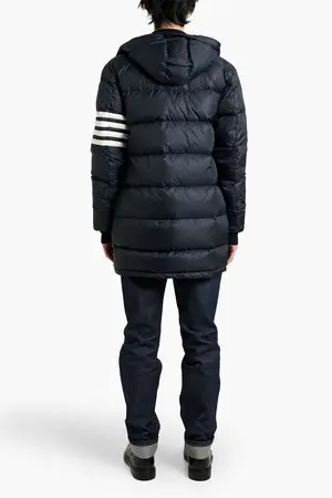 Thom Browne Striped Quilted Shell Hooded Down Coat