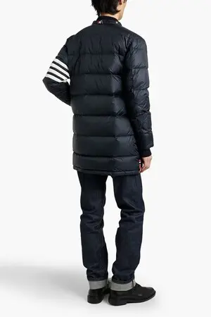 Thom Browne Striped Quilted Shell Hooded Down Coat
