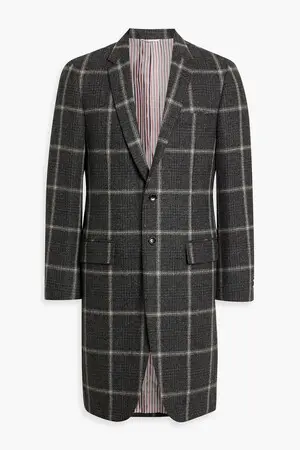 Thom Browne Checked Wool Coat - Dark Gray