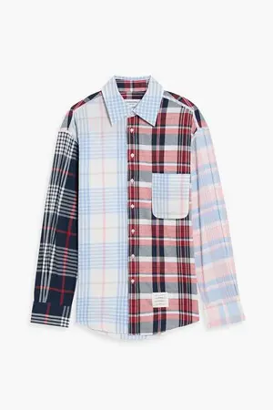 Thom Browne Checked Cotton Shirt - Light Blue