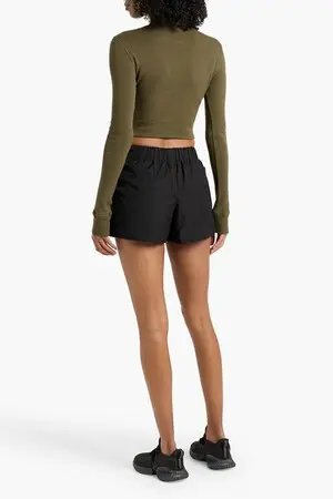 Wardrobe.NYC Cropped Stretchcotton Jersey Top - Army Green