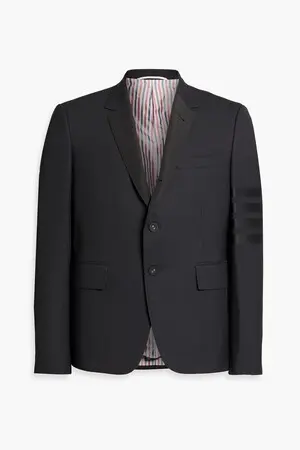 Thom Browne Striped Wool Blazer - Black
