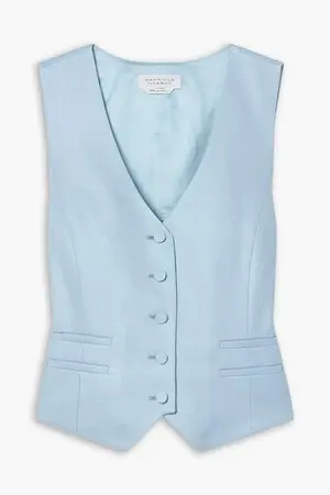 Gabriela Hearst Coleridge Silk And Wool-blend Vest - Light Blue