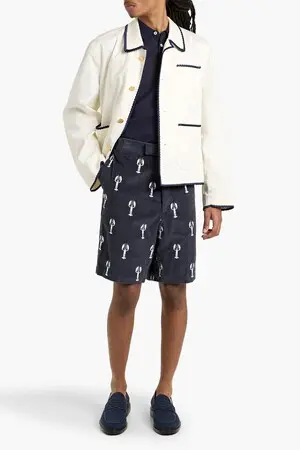 Thom Browne Embroidered Cotton-twill Jacket