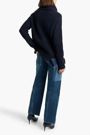 JIL SANDER Patchworkeffect Highrise Straightleg Jeans