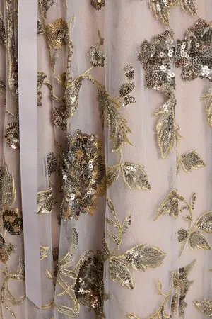 Marchesa Embellished Tulle Midi Dress